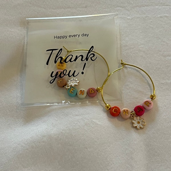 Personalized Glass Name Tags Custom Name Wine Glass Charms Wedding ...