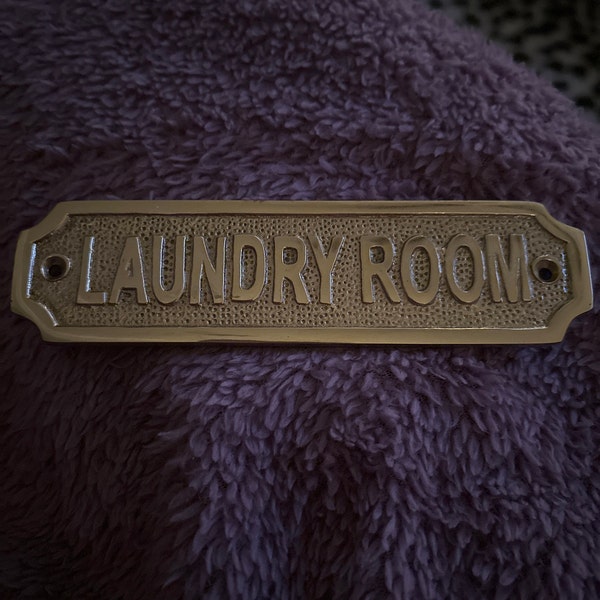 NEW Antique / Retro Style Handmade Laundry Utility Room Brass Sign ...
