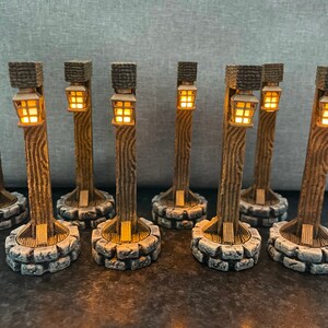 Wooden Lamp Post / Lantern Post on Stone Base for Dungeons and Dragons ...
