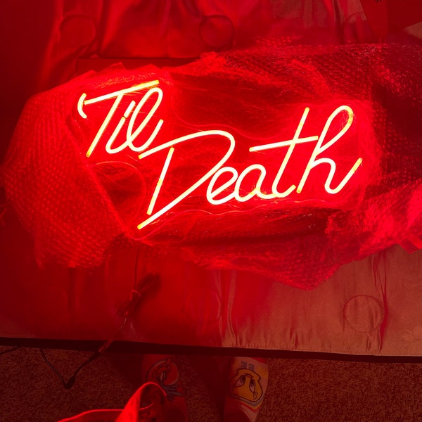 Til Death Wedding Neon Sign Custom Neon Light Sign Led Custom Red Light ...