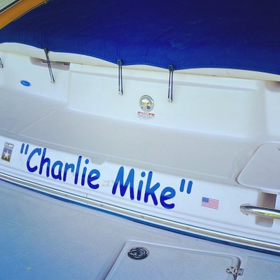 Boat Name Decal Custom Vinyl Speed Fishing Pontoon PWC RV Golf Cart 4 X ...