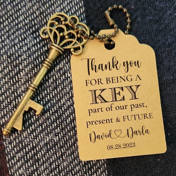 Key Bottle Openers AND Tags, Skeleton Key Favors, Key Part Tags Wedding ...