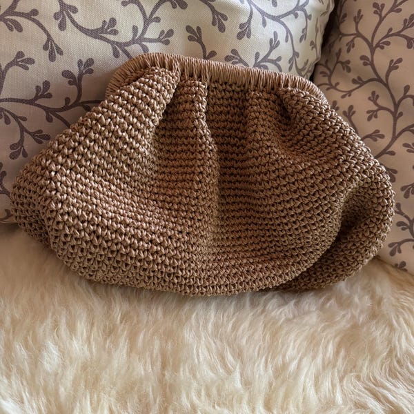 Small Raffia Beige Clutch Bag for Women | Straw Knitted Raffia Bag ...