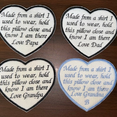 Personalised Memory Embroidery Bereavement Patch for a Memory Pillow ...