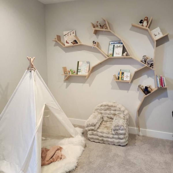 Tree Bookshelf | Handmade Wooden Unique Book Case - Etsy