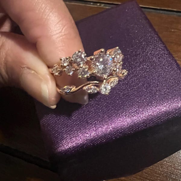 Rose Gold Morganite Ring, Floral Elvish Ring, Nature Inspired ...