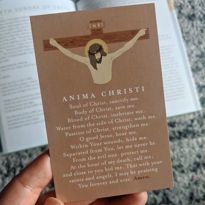 Anima Christi Prayer Card, Anima Christi, Soul of Christ, Catholic ...