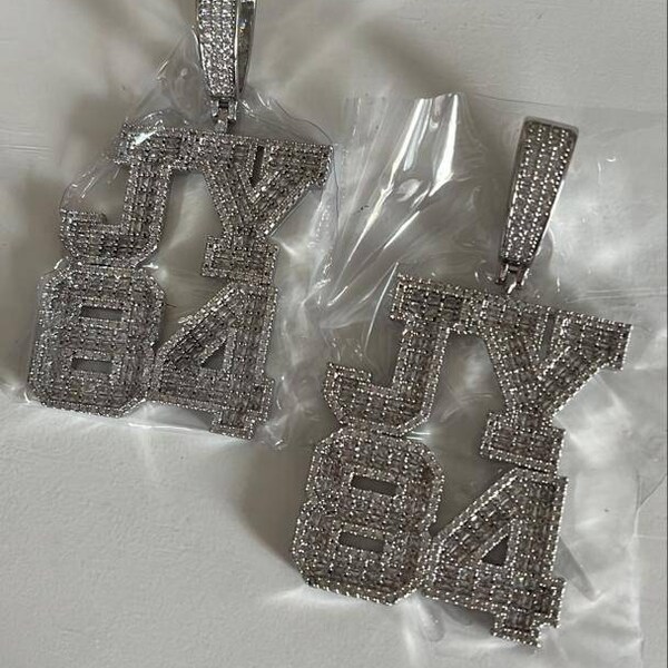 Big Clasp Personalized Baguette Letters Pendant,iced Out Cuban Link ...