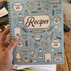 Recipe Journal Baking Tools, Blank Cookbook, Hand Illustrated Recipe ...