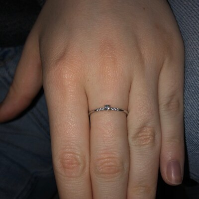 925 Sterling Silver Delicate Promise Ring for Her, Dainty & Simple ...
