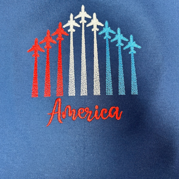 American Flag Machine Embroidery Design, USA Flag Air Force Flyover Red ...