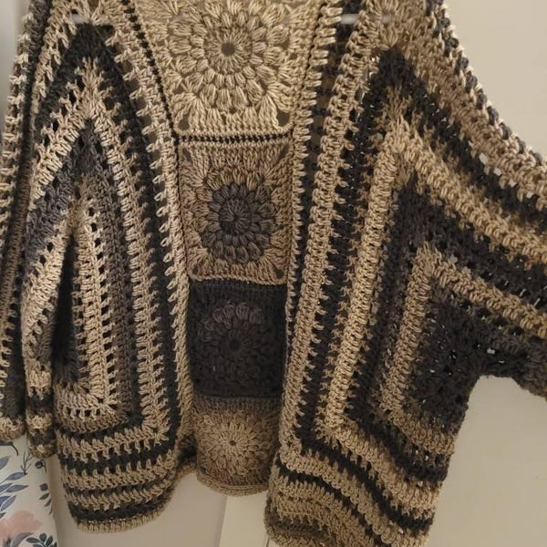 Nocturne Hexagon Cardigan Crochet Pattern: Goth Witch Cottagecore (PDF ...