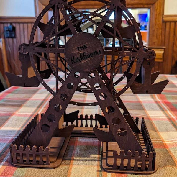 Custom Wooden Ferris Wheel Personalized Photo Book Album Wedding Gift ...