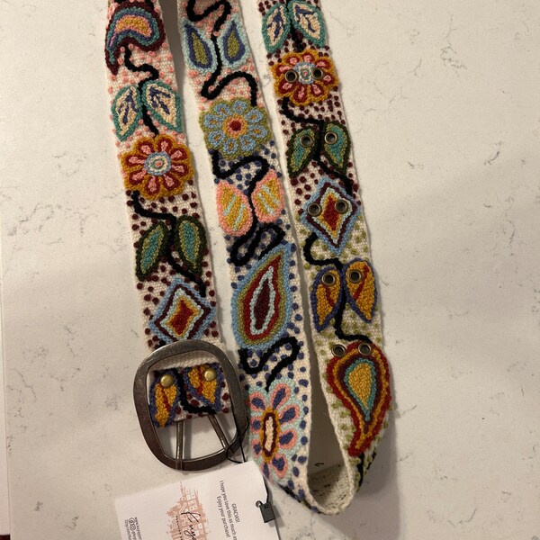 Embroidered Belt, Peruvian Belt, Wool Belt, Flower Belt, Bohemian Belt ...