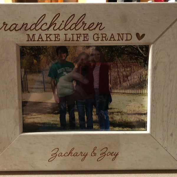 Grandchildren Make Life Grand Picture Frame | Grandparents Picture ...