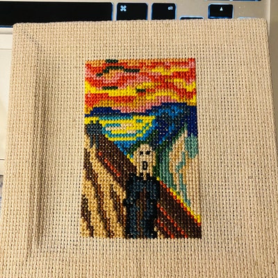 The Scream Cross Stitch Pattern PDF Download Edvard Munch Painting - Etsy