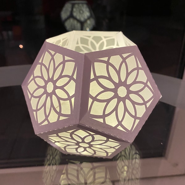 Mandala Paper Lantern SVG, 3d SVG Pentagon Shape Lantern, Mandala Candle Holder. - Etsy