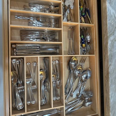 Custom Silverware Drawer Organizer, Maple - Etsy