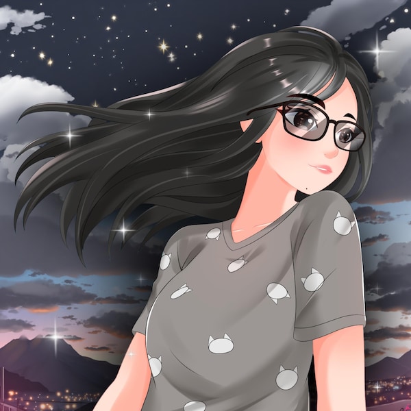 Custom Anime Portrait Commission · Personalized Anime Gift for Him Her ...