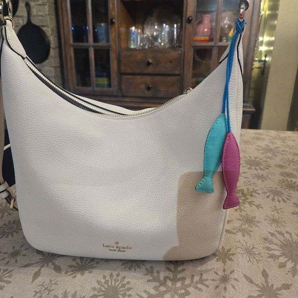 Fish Bag Charm Fish Keychain Charm for Handbag Fish Lover Gift Leather ...