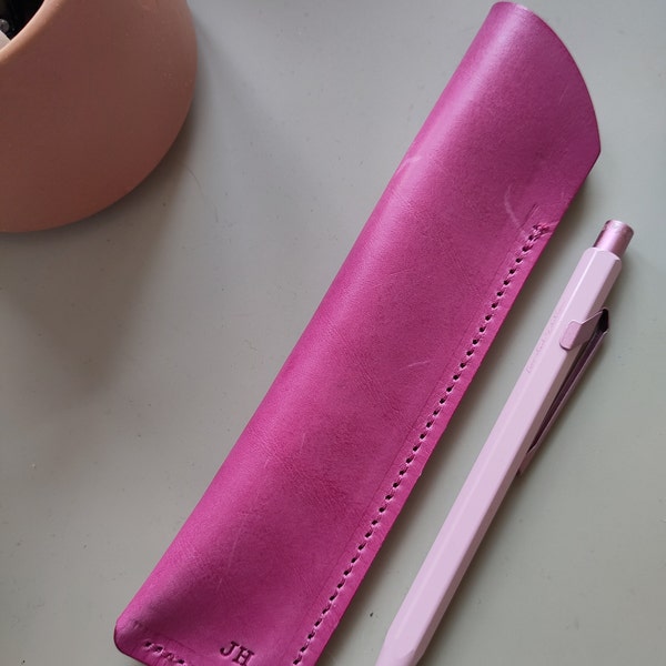 Personalised Italian Leather Single Pen Case Sheath in a Choice of ...