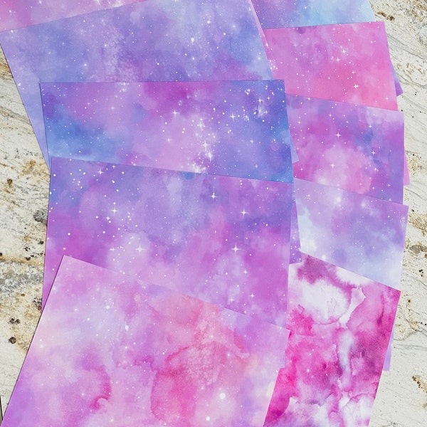 Pink Galaxy Digital Paper – Seamless Watercolor Textures (instant ...