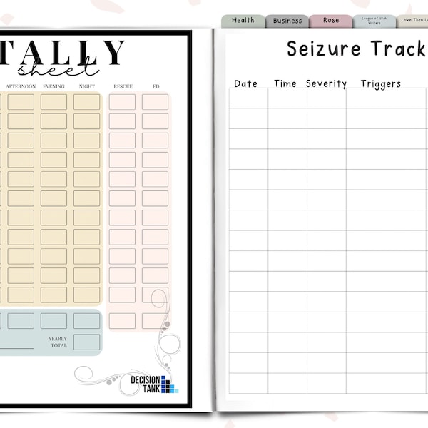Seizure / Epilepsy Medical Planner / Tracker / Journal / Calendar ...