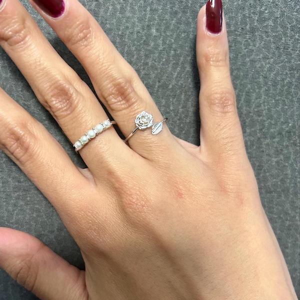 Rose Wrap Ring in Sterling Silver, Flower Ring, Silver Rose Ring ...
