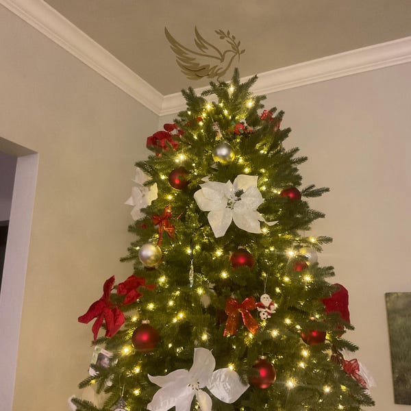 Peace Dove Tree Topper Gold Olive Branch Gift Idea Sale Metal Wall ...