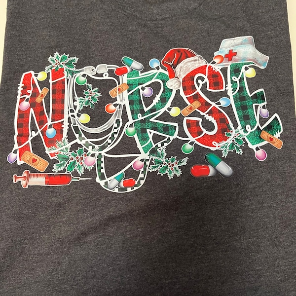 Christmas Nurse T-shirt: Holiday Graphic Tee - Etsy