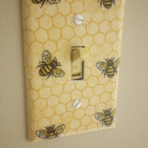 Gold White Bows Single Light Switch Plate Cover Outlets Gold Home Decor ...