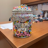 Personalized Funny Glass Candy Jar for Emotional Support, Custom Office ...