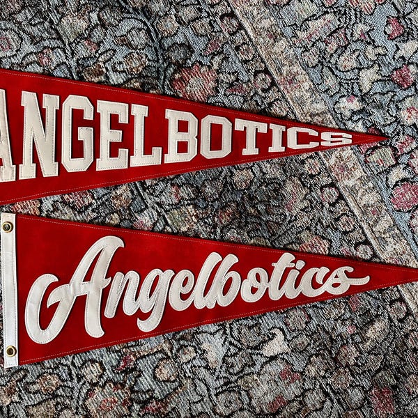 Large Single Word Custom Suede and Leather Pennant Flag Banner ...