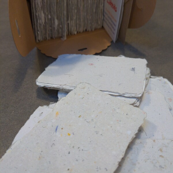120 Handmade 2x3 Cards. Neutral Blank Recycled Paper. Box of 120 ...