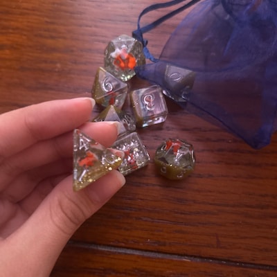 Pink Bead Dnd Dice Set, Polyhedral Dice, D&D Dice, Dungeons and Dragons ...