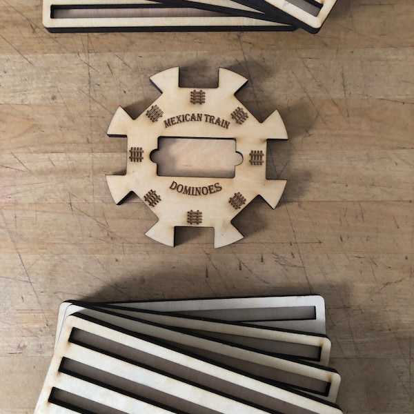 Mexican Train Dominoes Game and Domino Holder Glowforge Ready * Digital ...