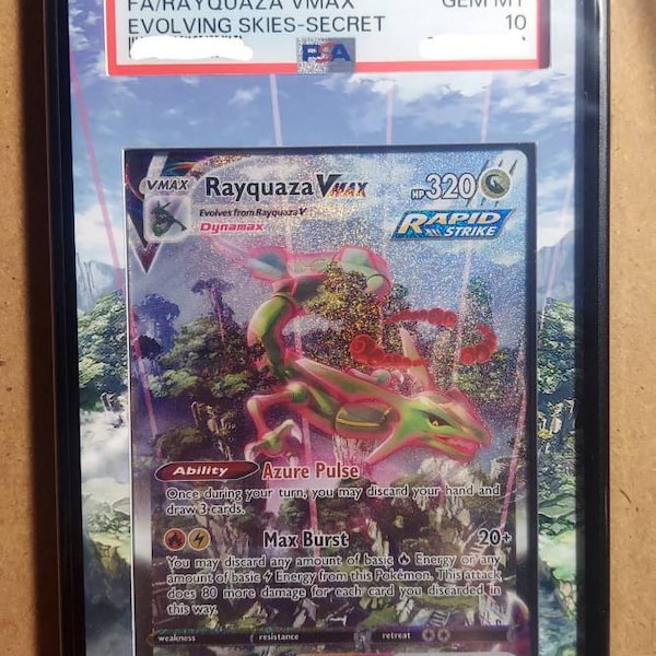 Rayquaza VMAX Alternate Art Custom Pokemon Graded Display Case - Etsy