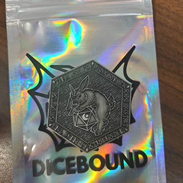 Solid Metal D2 Coin Featuring an Almiraj Dice Guardian | Dicebound ...