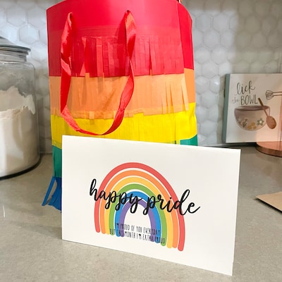 Pride Month Card Happy Pride Card Blank Note Hand Lettered Pride Card ...