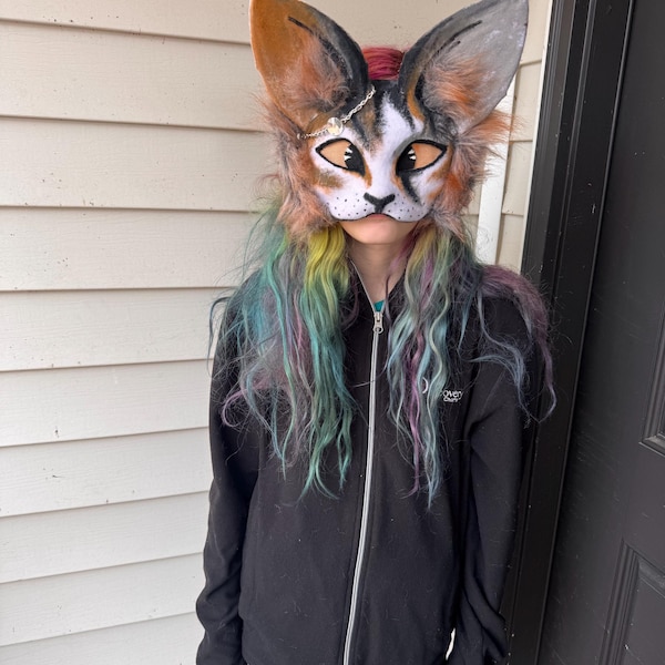 Therian Wolf Mask | Realistic Half Face Cosplay Mask | Faux Fur Wolf ...