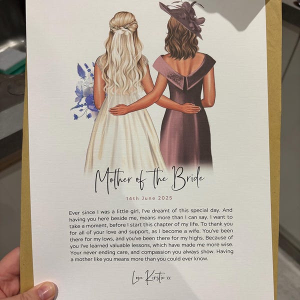 Digital PDF File Print at Home, Poem for A Bride From Her Bridesmaids ...