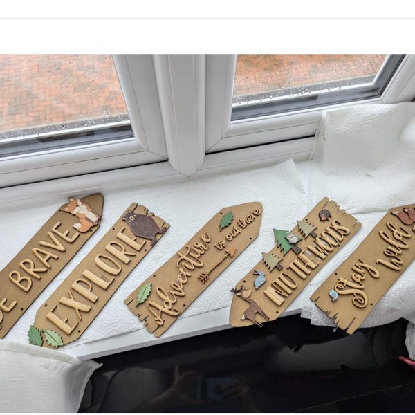 Blank Craft Kit Laser Cut Wooden MDF Direction Sign Theme Room Door ...