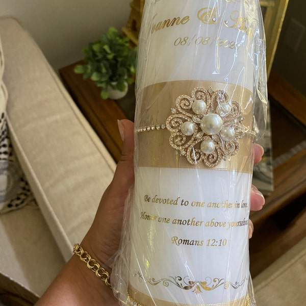 Personalized Unity Candle Set for Wedding, Personalized Wedding Unity ...