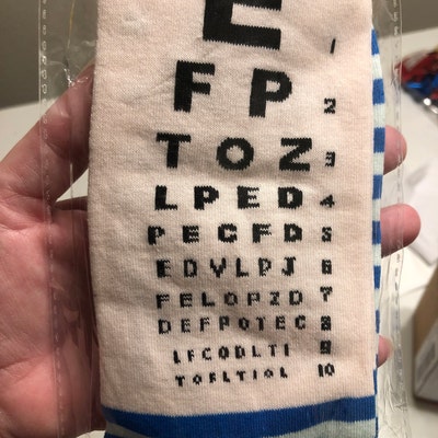 Funny Eye Chart Socks for Women, for Men, Sock Wrap Card, Optometry ...