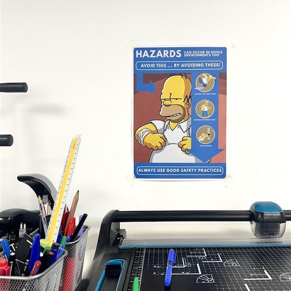 Homer's Office Safety Guide – Avoid These Common Hazards! - Etsy