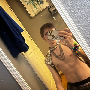 Male Mens Chain Thong Jock Strap. Crystal Shinny Jock Unique Festival ...