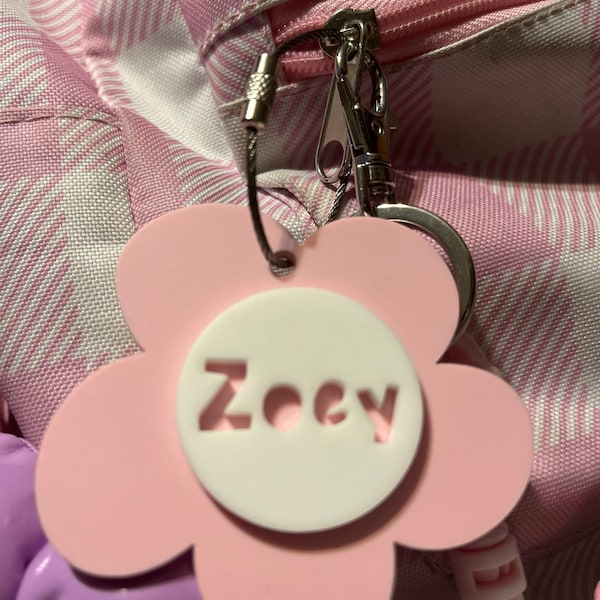Daisy Bag Tag 3D Keychain Acrylic Name Tag Bag Tag Luggage Tag Diaper ...