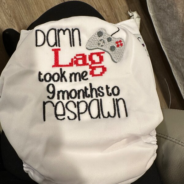 Video Game Embroidered Cloth Diaper - Lag Embroidered Cloth Diaper ...