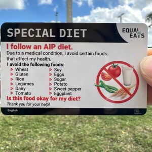Customized Food Allergy Card Custom Translation Card Select From 500 ...
