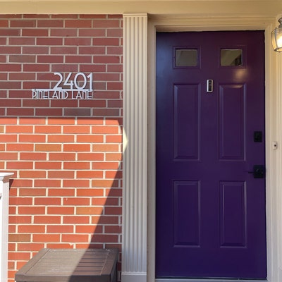 Mid Century Modern Metal House Number Sign Address Sign With Street ...